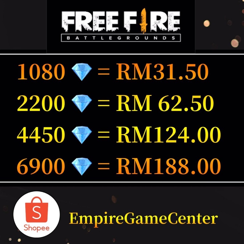 TOP UP Free Fire / Cheapest Free Fire Diamond (BIG PACKAGES) | Shopee ...