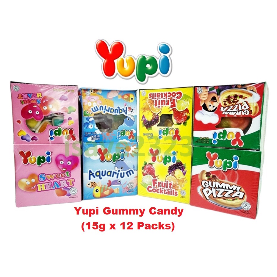 Yupi Gummy Candy (15g x 12 packs) - Aquarium / Pizza / Fruit Cocktails ...