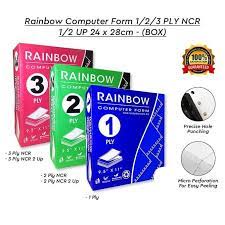 Rainbow Computer Form 1/2/3 PLY / 2PLY 2 UP / 3 PLY 2 UP NCR 24 x 28cm ...