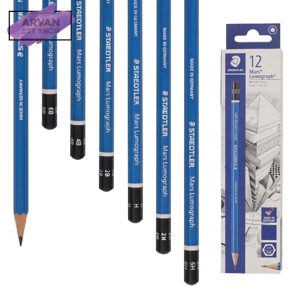 STAEDTLER Mars Lumograph Pencils - Assorted Degrees - Pensel - (12pcs/Box) | Shopee Malaysia