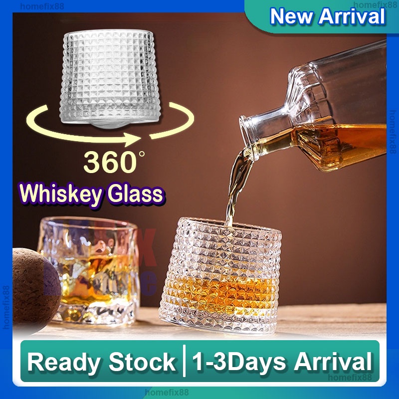 Tumbler Glass Rotating Glass Creative Rotatable Whiskey Beer Juice ...