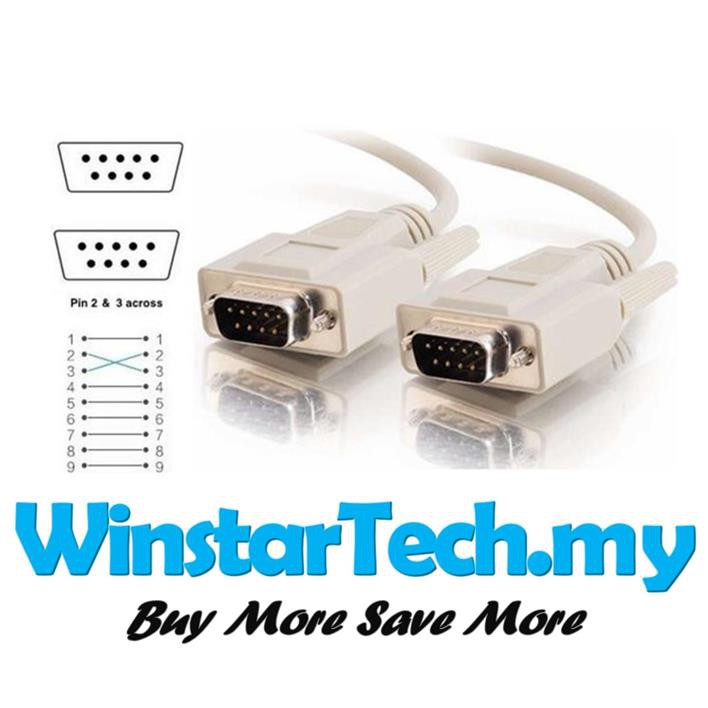 1.5M 3M 5M 10M 15M DB9 Serial RS232 Male to Male 2-3 Cross Line Cable ...