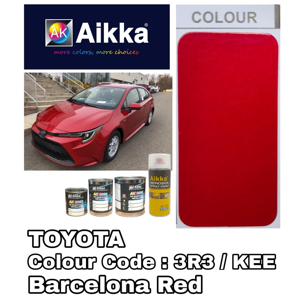TOYOTA 3R3 BARCELONA RED - Aikka Oem Factory Colour | Shopee Malaysia
