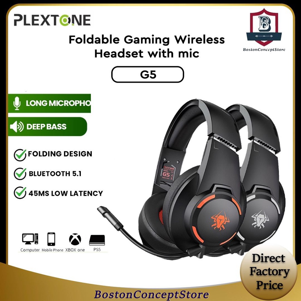 PLEXTONE G5 Foldable Gaming Wireless Headset with mic Noise Cancelling ...