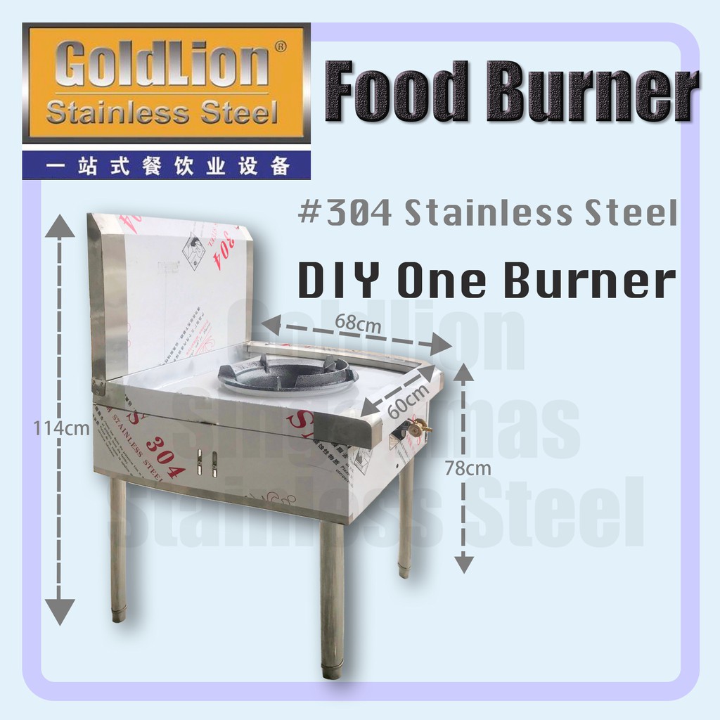 Stainless Steel 1 One Burner Food Court Burner Periuk Gas Stove Kwali ...