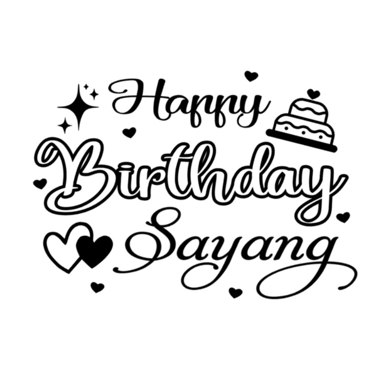 Ready Stock Sticker Happy Birthday Sayang My Dear Sticker Balloon ...