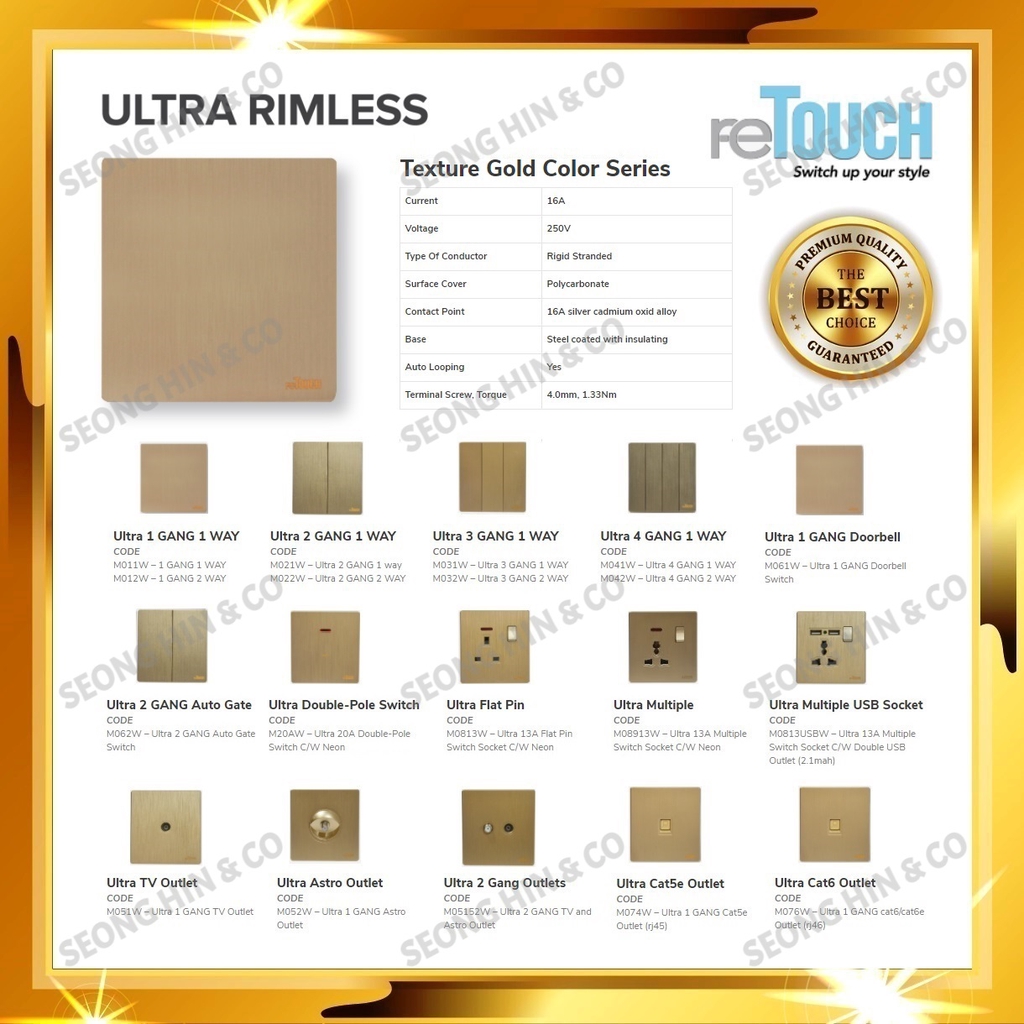 Retouch ultra rimless socket and wall switch slim modern switch design ...