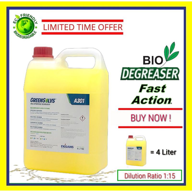 Pencuci Minyak Grease 4L | Multi Tasking Bio Chemical | Biodegradable ...