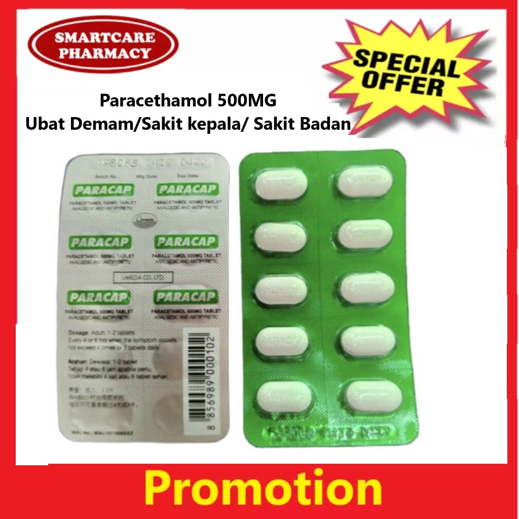 PARACAP - Paracetamol 500mg Tablet - 1 x 10 Tablets [STRIP] Paracap ...