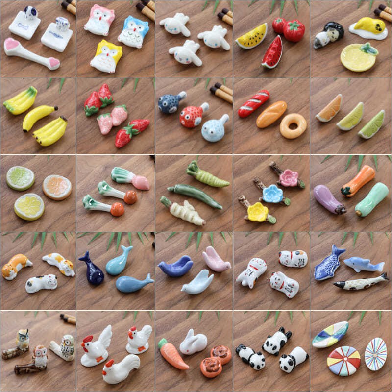 3 types of chopstick rests, chopstick rests, Japanese ceramics, cute ...