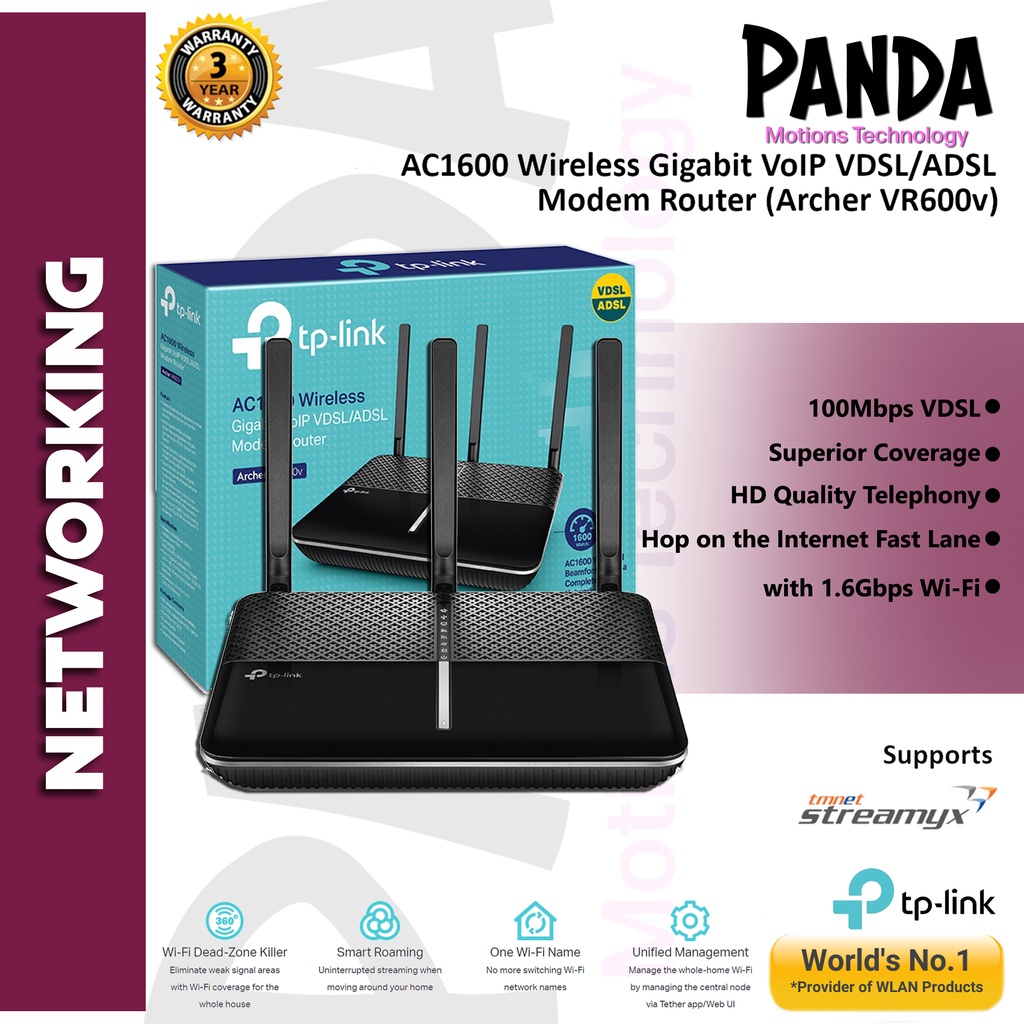 TP-Link AC1600 Wireless Gigabit VoIP VDSL/ADSL Modem Router (Archer ...