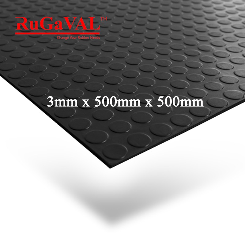 Round Stud Rubber Mat I 3m(Thk) x 500mm(W) x 500mm(L) | Airport Mat ...