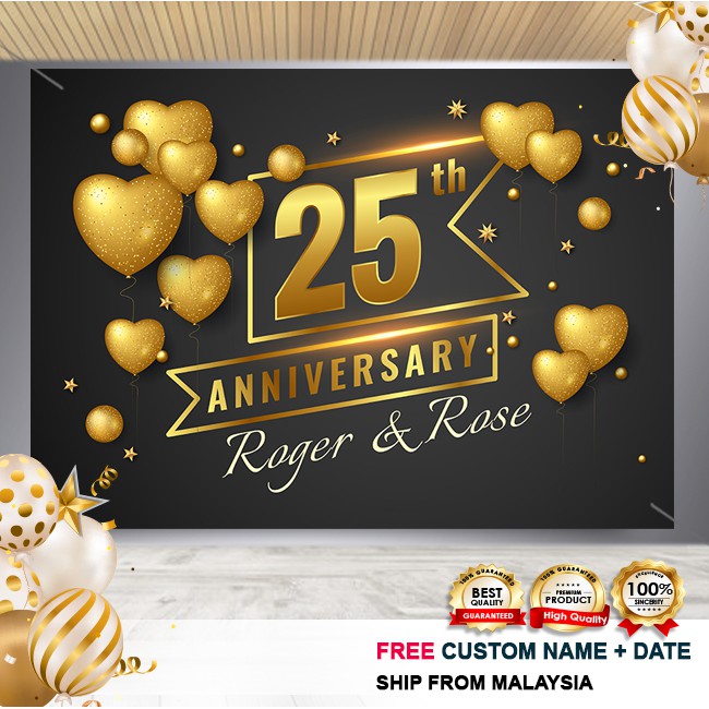 Anniversary Banner / Anniversary Backdrop / Majlis Ulang Tahun ...