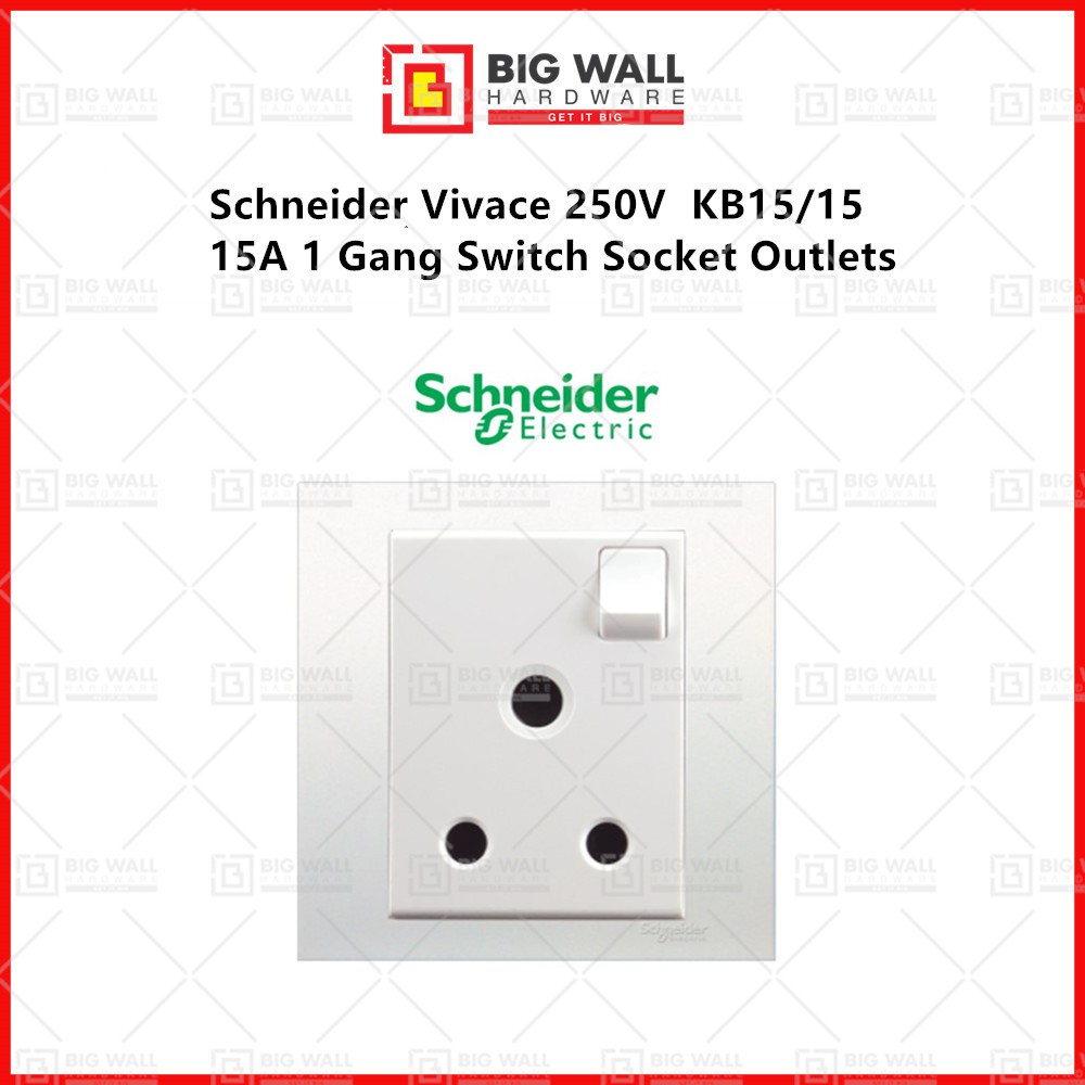 Schneider Electric Vivace KB15/15 WE G11 15A 250V 1 Gang Switched ...