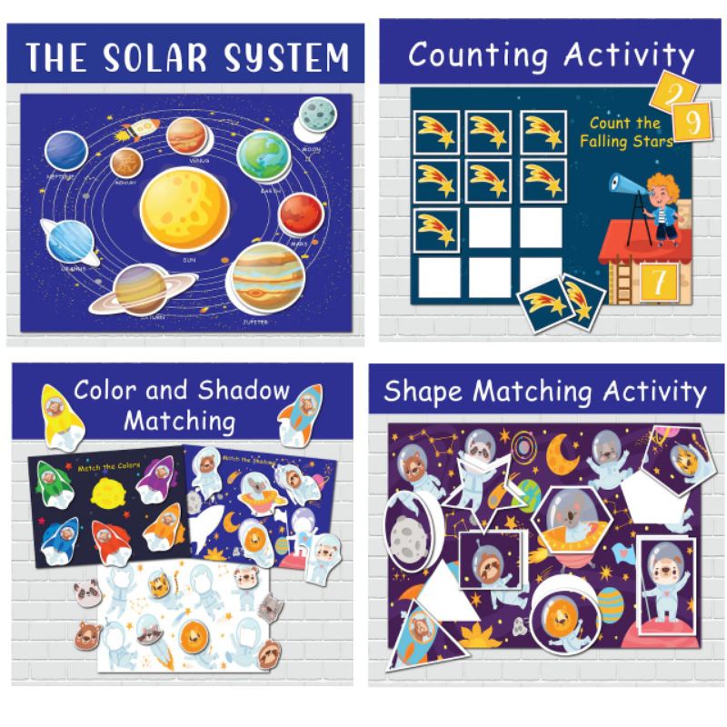 [Laminated] SPACE THEME busy book & quiet book for kid early learning ...