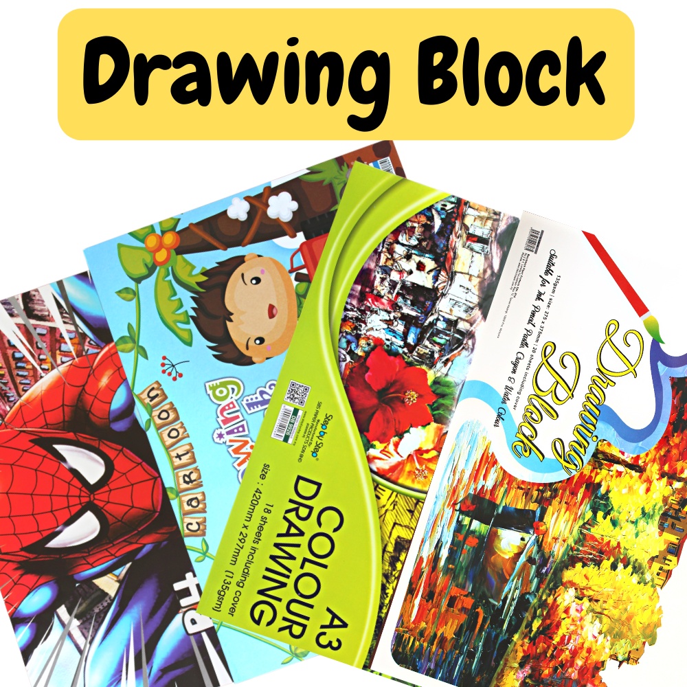 Drawing Block 100gsm B4 16 sheets / Buku Lukisan / Kertas Lukisan / Art ...