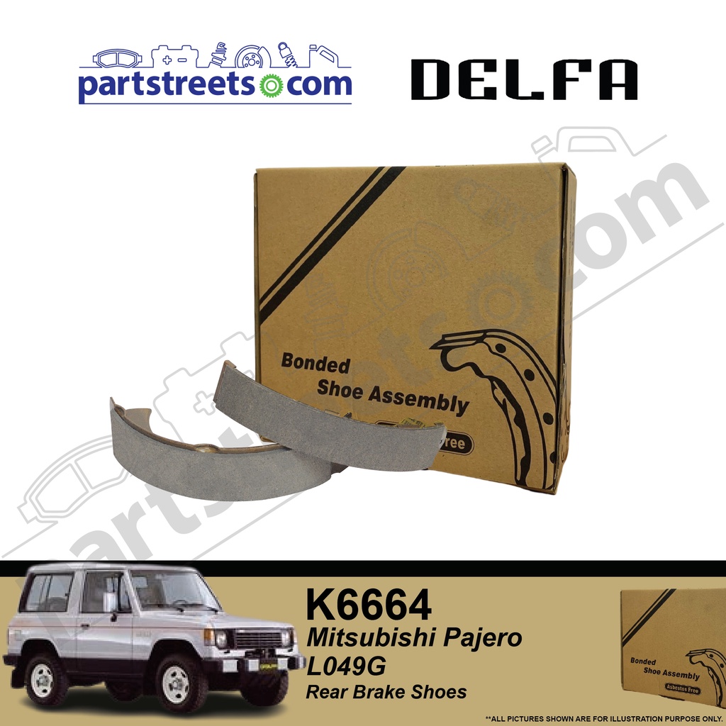 DELFA Rear Brake Shoe - Mitsubishi Pajero L049G- K6664 (1 set) | Shopee ...