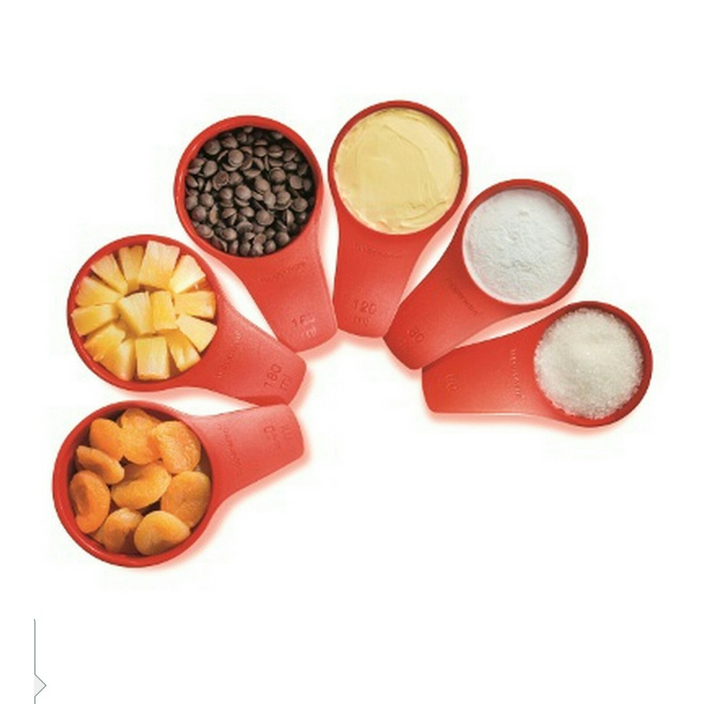 Tupperware Measuring Cup Set (6) Red | Shopee Malaysia