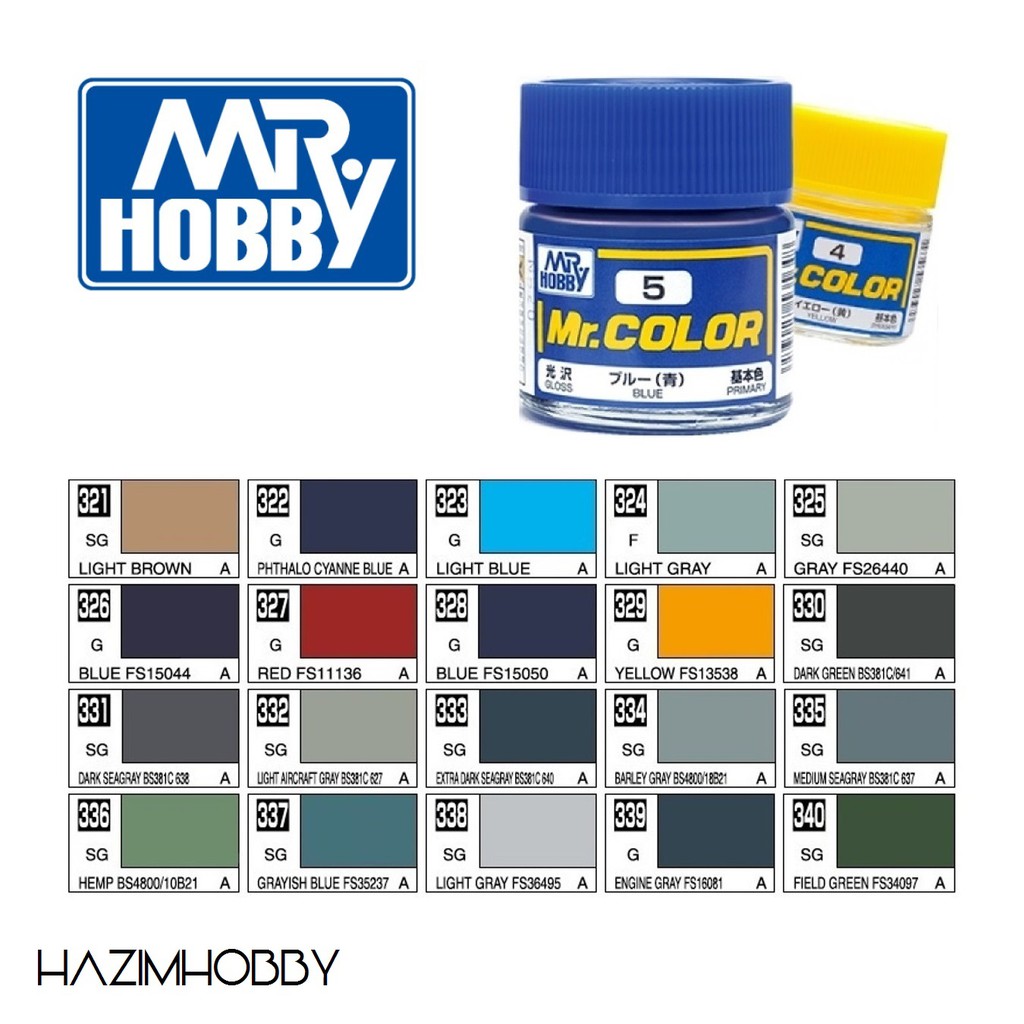 MR HOBBY Color 10ml C321-C340 - MRHOBBY MRCOLOR | Shopee Malaysia