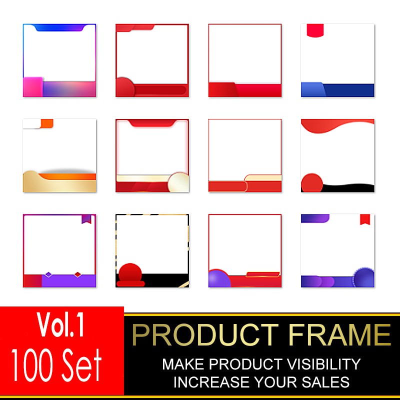 (Best for Shopee Seller) 100set Product Main Image Border Template Vol ...