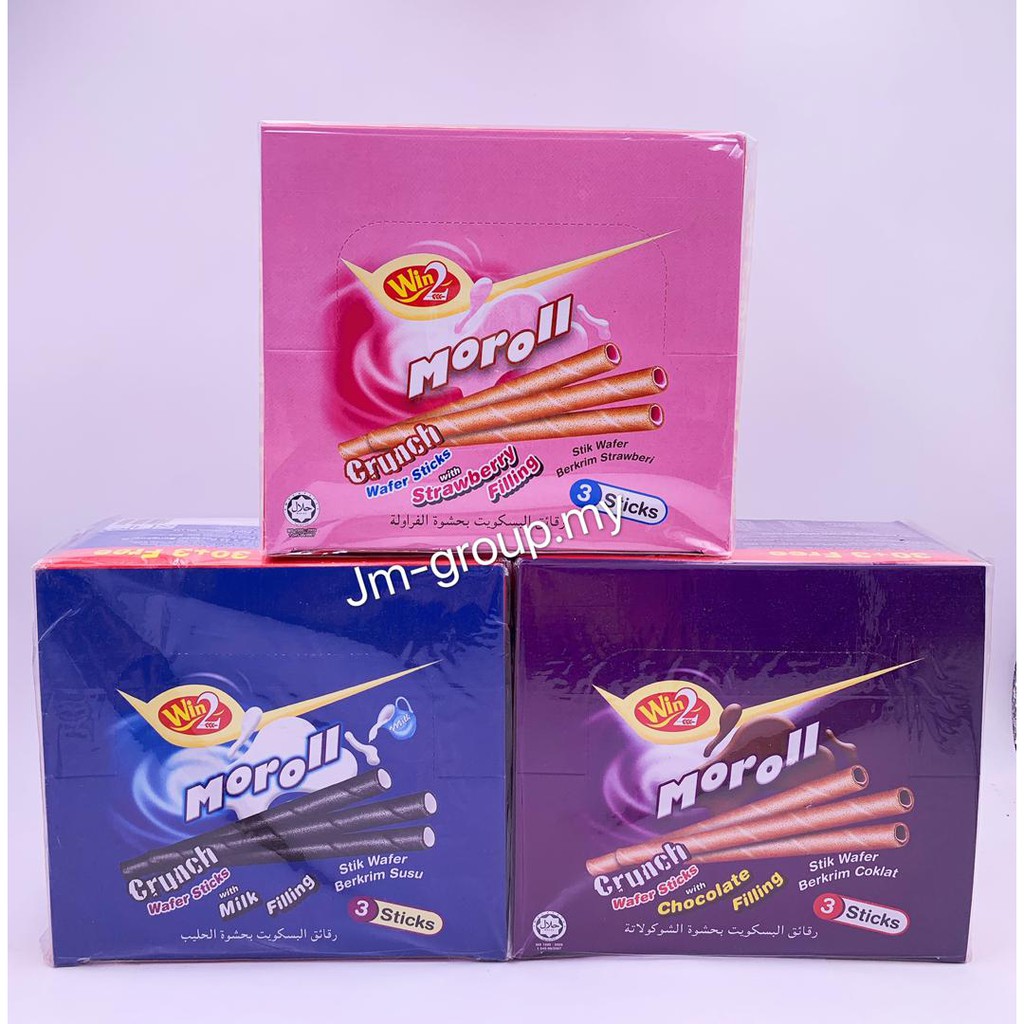 Win2 Moroll Crunch Wafer Sticks Milk / Chocolate Filling / Stawberry ...