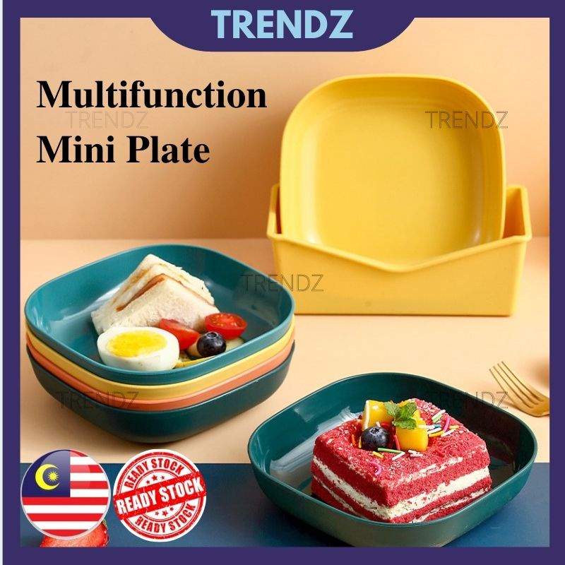 TRENDZ Multifunction Mini Snack Plate Fruit Cake Dining Spit Bone Dish ...