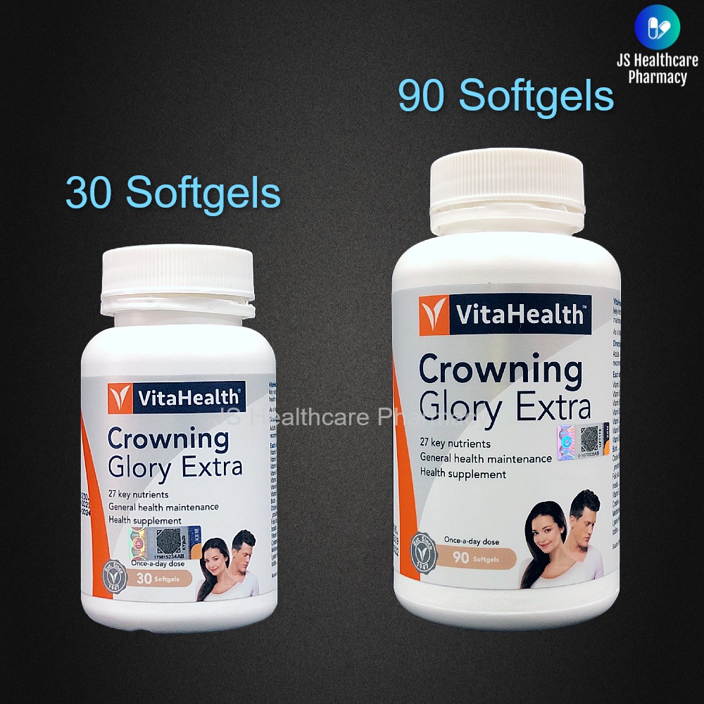VitaHealth Crowning Glory Extra - (30 softgels / 90 softgels) | Shopee ...