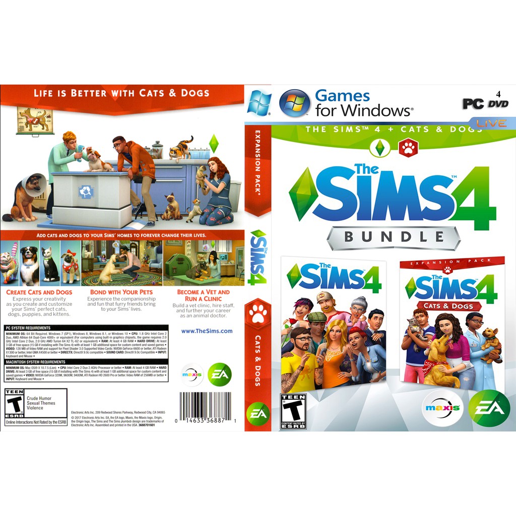 The Sims 4: Cats & Dogs PC GAME Offline [DVD INSTALLATION] | Shopee ...