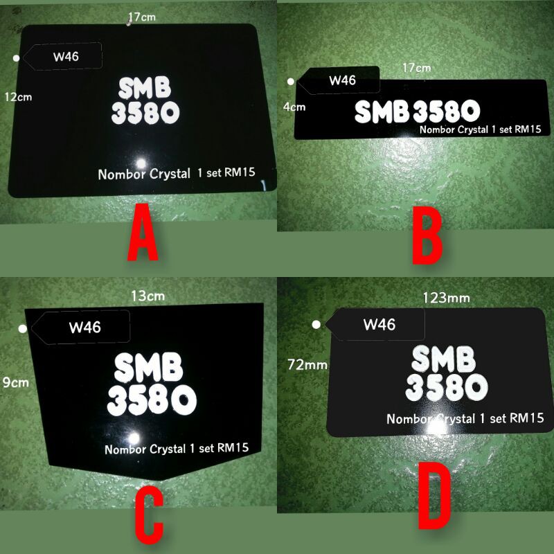 Nombor Plate Motor / No Flat Kecil Sekali Papan (Number Kristal) *Free ...