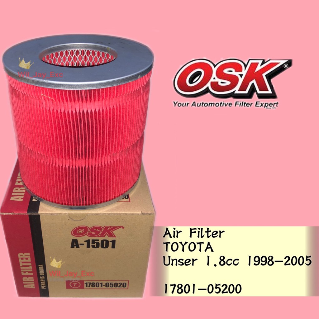 OSK AIR FILTER A-1501 TOYOTA UNSER 1.8CC 17801-05020 | Shopee Malaysia