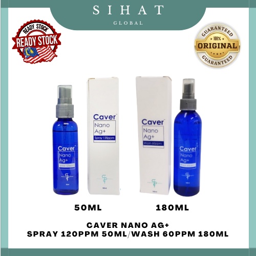 Caver Nano Ag+ Spray 120ppm 50ml/WASH 60PPM 180ML | Shopee Malaysia