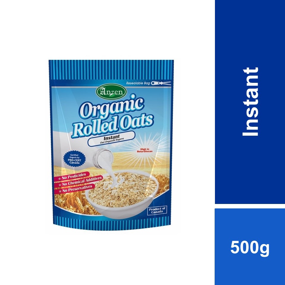 Anzen Organic Instant Rolled Oats 500g | Shopee Malaysia