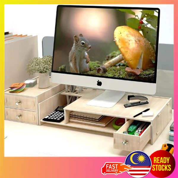 Neck guard office computer monitor elevated display screen base bracket ...