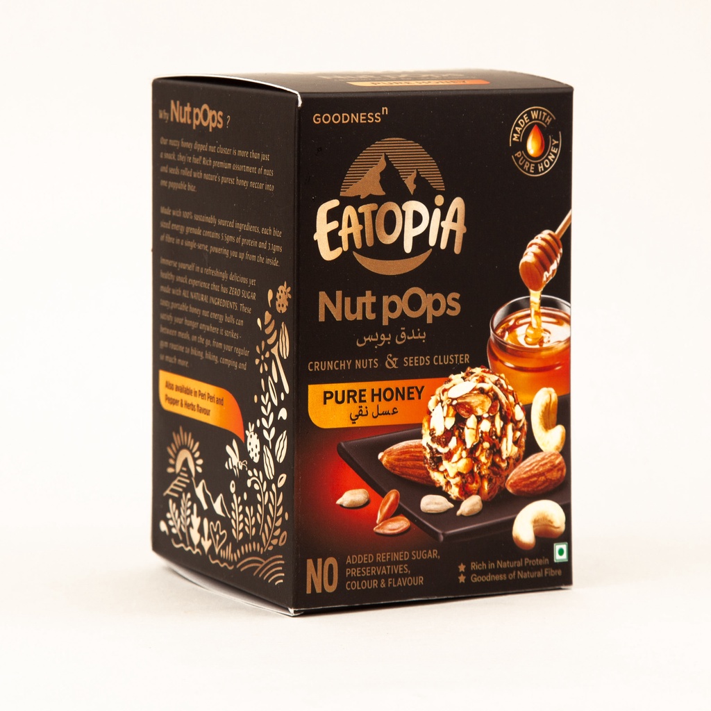 Eatopia Nut Pops Crunchy Nuts & Seeds Cluster - Pure Honey 100% Natural ...