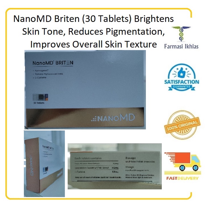 NanoMD Briten (30 Tablets) Brightens Skin Tone, Reduces Pigmentation ...