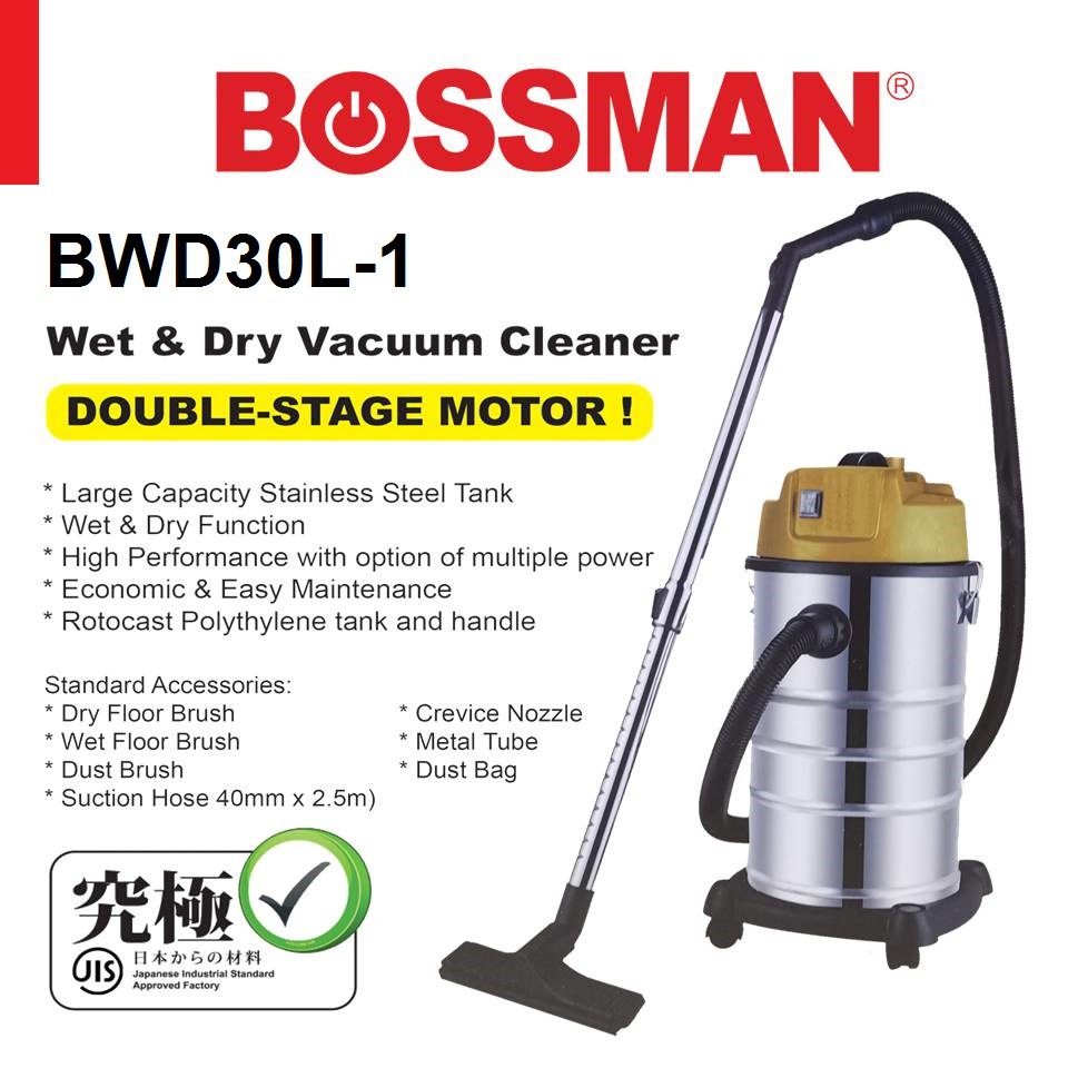 Bossman Bwd30l1 30l Stainless Steel Industrial Wet And Dry Heavy Duty
