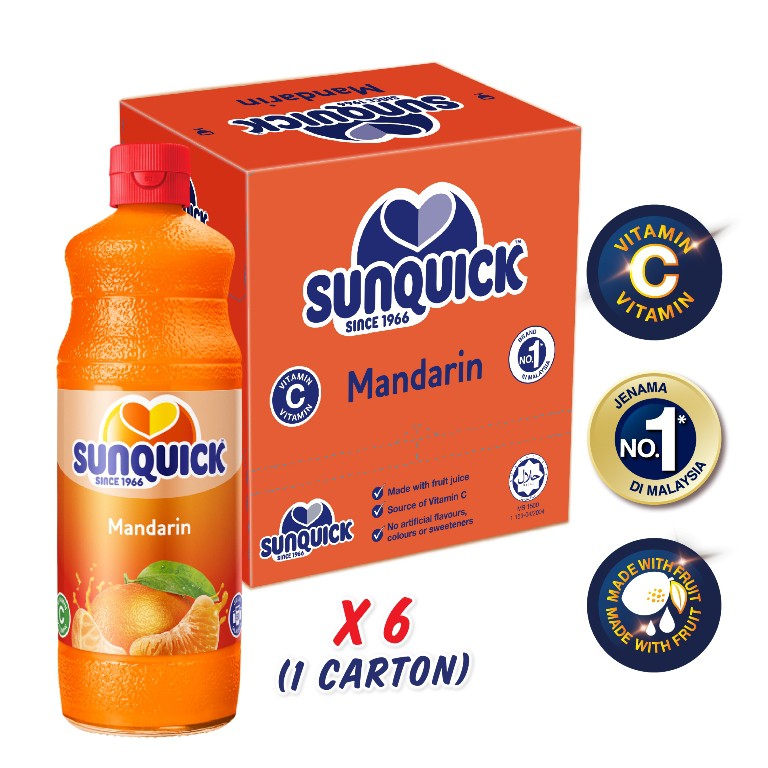 [Carton Deal] Sunquick Concentrate Mandarin Jumbo (800ml/840mll x6 ...