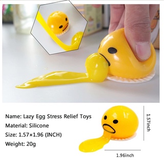 1Pc Round Antistress Squishy Puking Egg Yolk Stress Ball/ Vomit Sucking ...