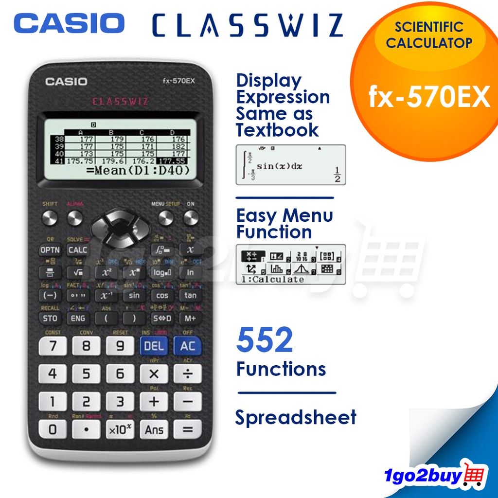 Casio ClassWiz Standard Scientific Calculator fx-570EX ( 100%Original ...