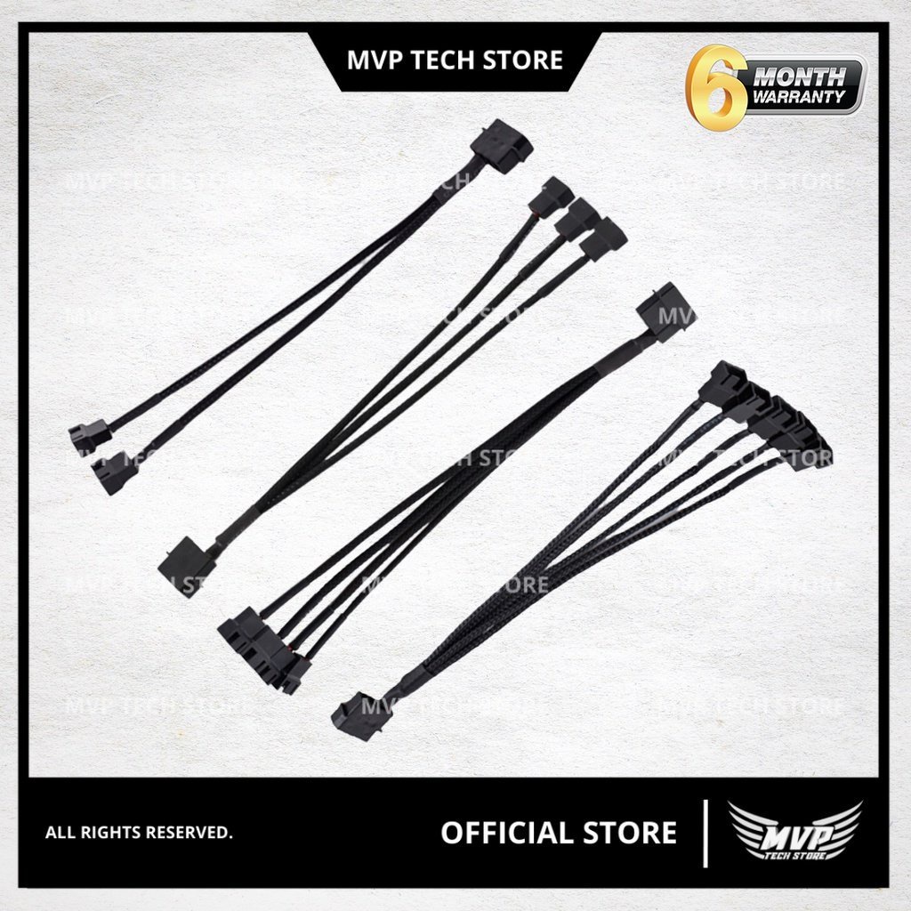 MOLEX TO PWM SPLITTER CABLE ADAPTER COMPATIBLE WITH 3-PIN AND 4-PIN PWM ...