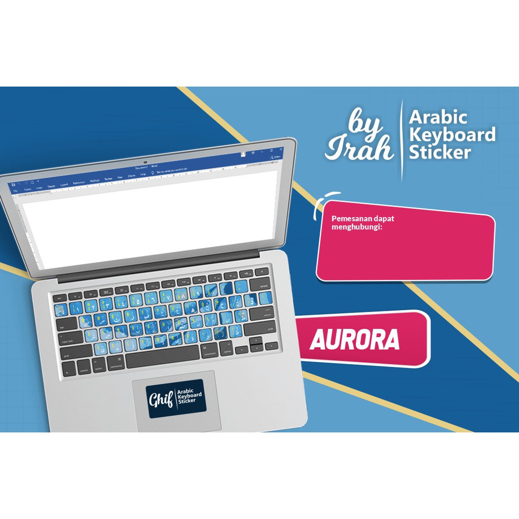 KEYBOARD STICKER ARABIC RUMI ALPHABET AURORA WITH FREE GIFT | Shopee ...