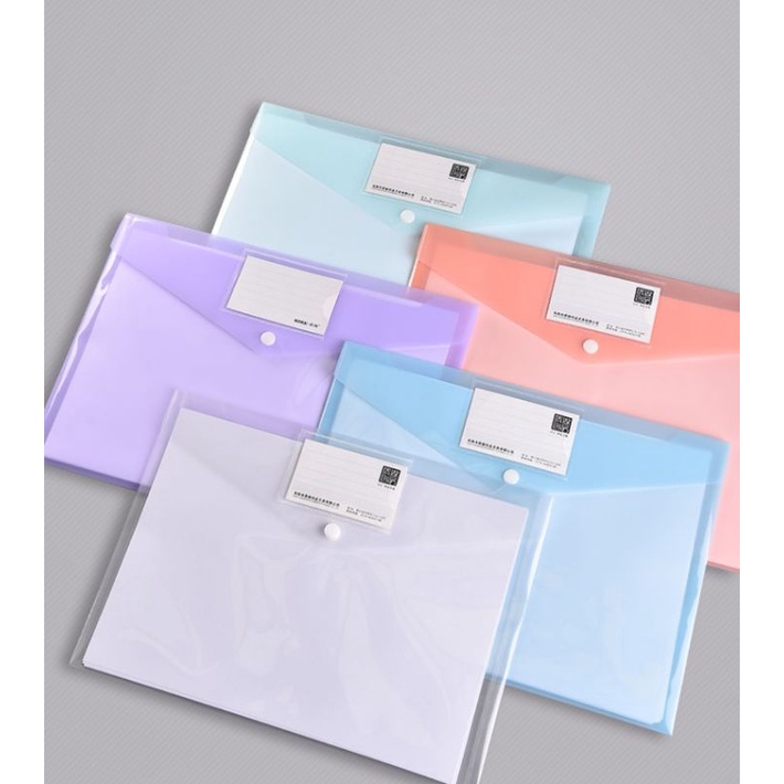 A4 Clear File Folder Clear Folder with ID pocket label Stationary ...