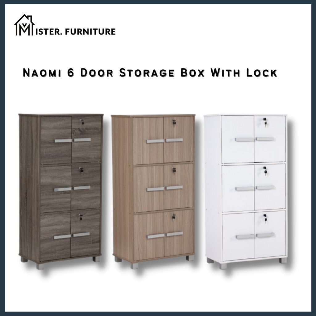 NAOMI 6 Door File Cabinet With Lock Locker Office Locker Cabinet ...