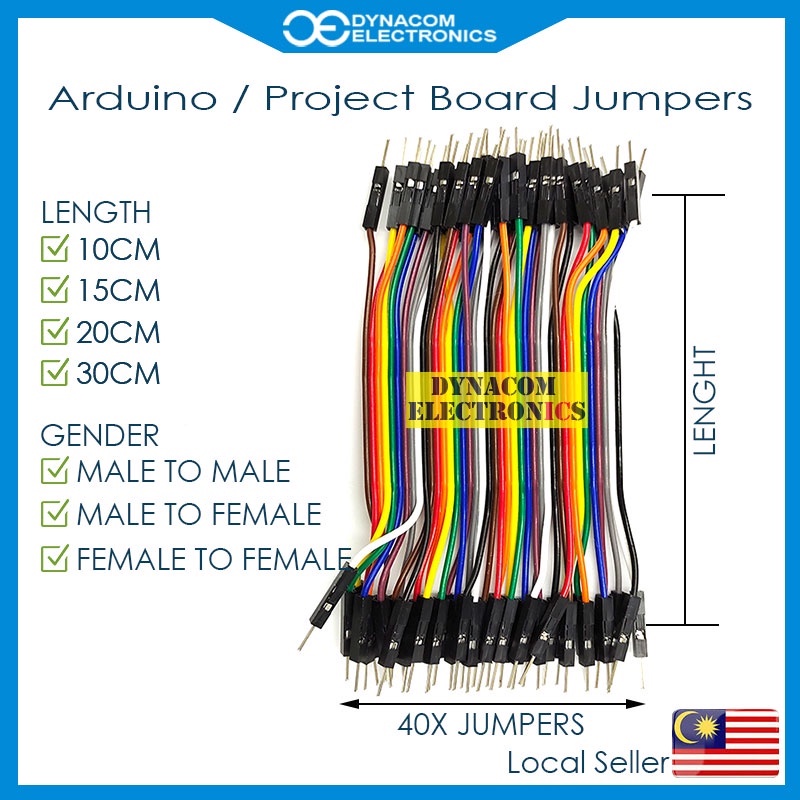 Arduino Jumper/Project Board Jumper Dupont Wire for IoT Project (10cm ...