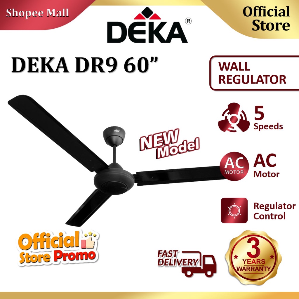 DEKA DR9 60" 3 Blades | DEKA DK10 56" 5 Blades AC Motor with 5 Speeds ...