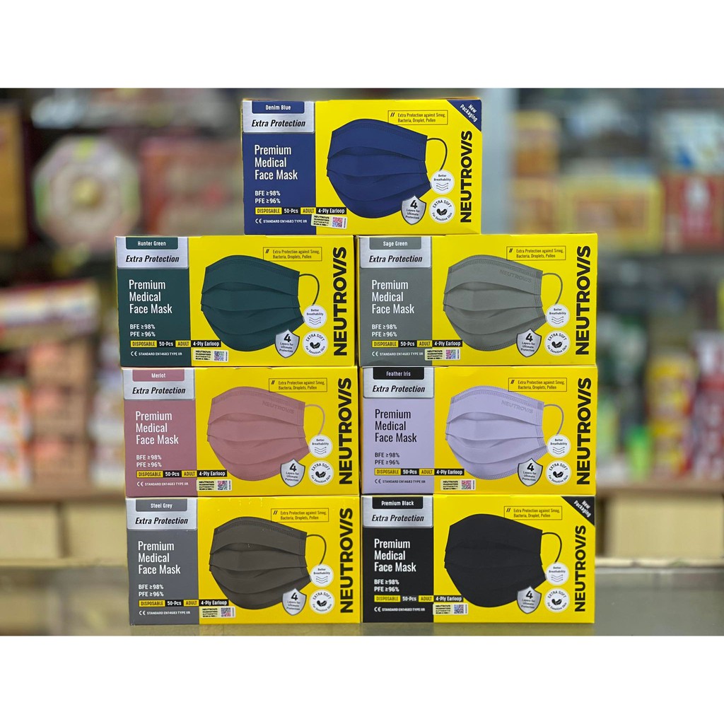Neutrovis Premium Medical Face Mask 4-ply Earloop 50PCS | Shopee Malaysia