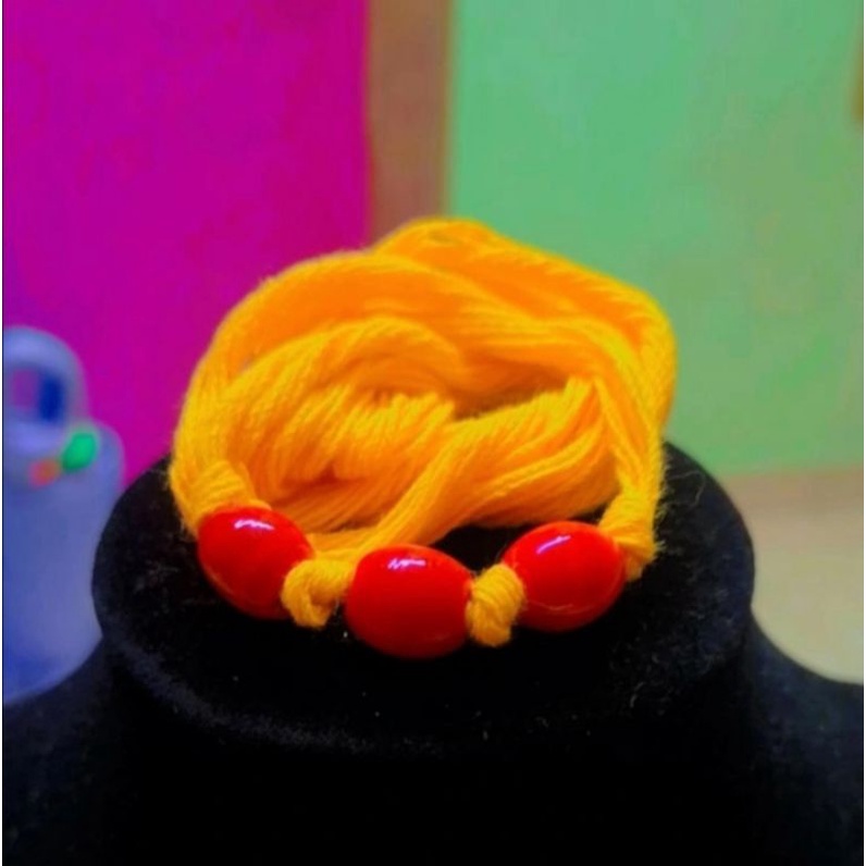 Red beads with manjal thali kayiru | Shopee Malaysia