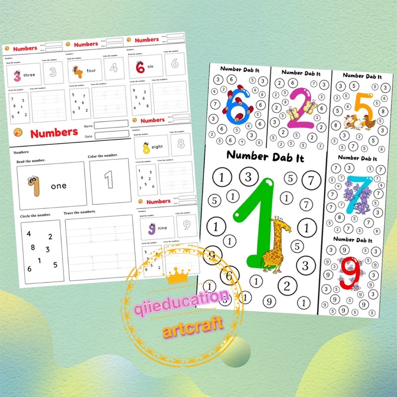 Number Dab It & Number Worksheet for 3-4years old pdf softcopy | Shopee ...