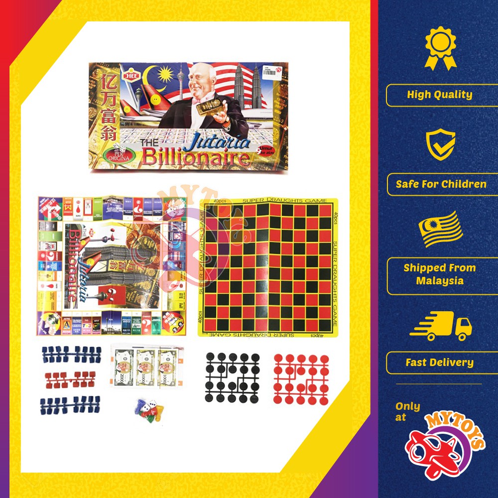 Jutaria Billionaire and Checkers Board Game Indoor Toys for Boys and ...