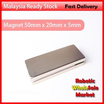 1pcs- 50mm x 20mm x 5mm- Super Strong Block Magnets - Rare Earth ...